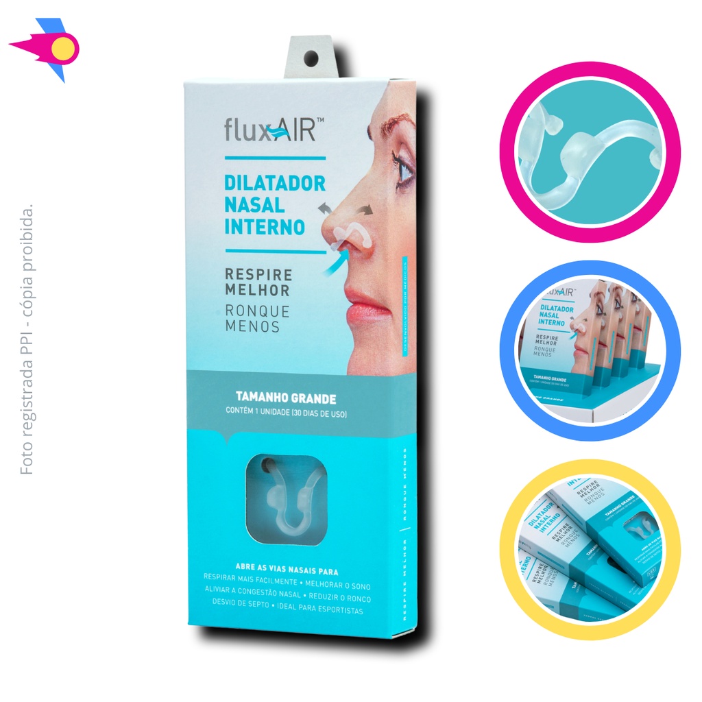 Flux Air Dilatador Nasal Interno Respire Melhor - Tamanho Grande G ...