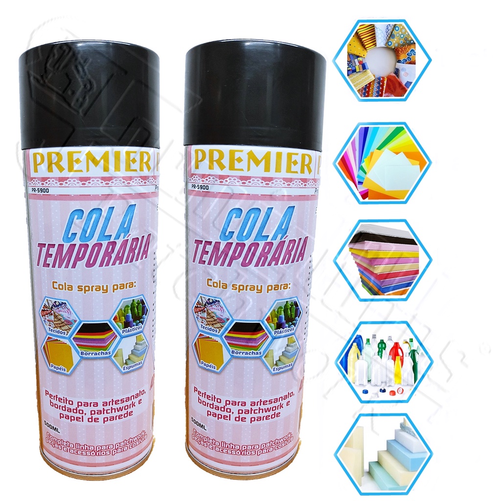 2 Colas Spray Temporária Para Tecidos Papeis Patchwork 500ml | Shopee ...