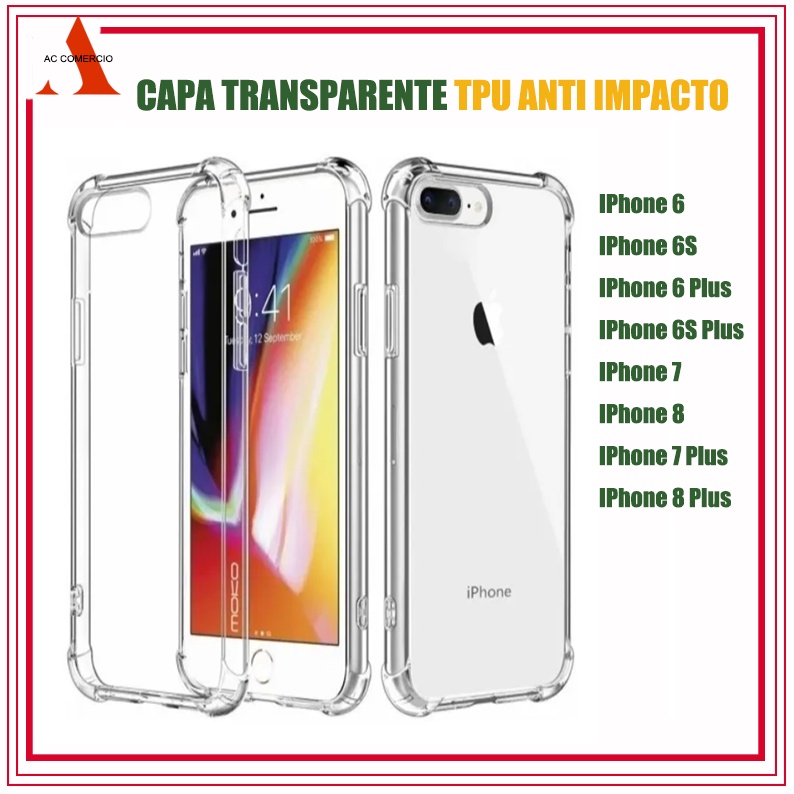 Capa Capinha Tpu Anti Impacto Transparente Para 6 7 8 Plus | Shopee Brasil