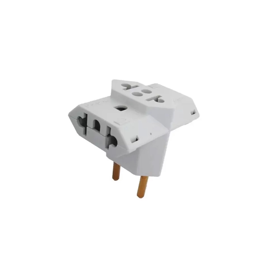 Plug Adapta Tomada T- 3 Pinos P/2 Tomada Padrão | Shopee Brasil