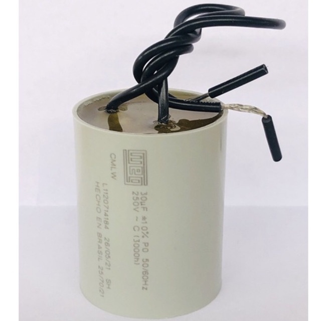 Capacitor 30uf 250vac Fio 50/60 Hz Para Motor 127v Tanquinho | Shopee Brasil