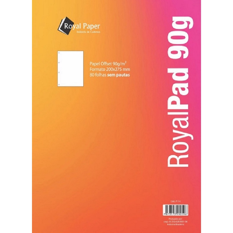 Refil para fichário universitário sem pauta 4 furos 90 g 80 folhas 20 ...