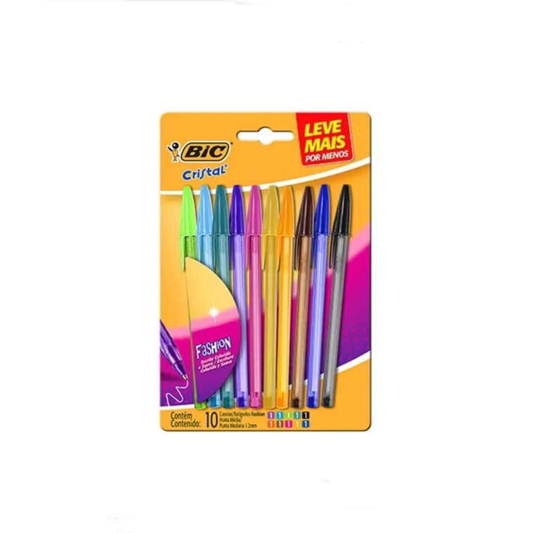 Kit caneta colorida BIC Fashion 10 cores | Shopee Brasil