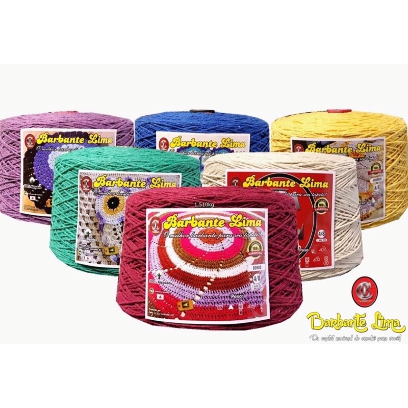 Kit 5 unidades Barbante Lima 2kg Colorido n°6 e 8 (10kg)Especial para ...