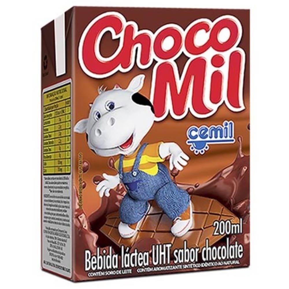 CHOCOMIL 200ML CX C/ 27 - Bebida Láctea CEMIL ChocoMil 200ML Caixa com ...