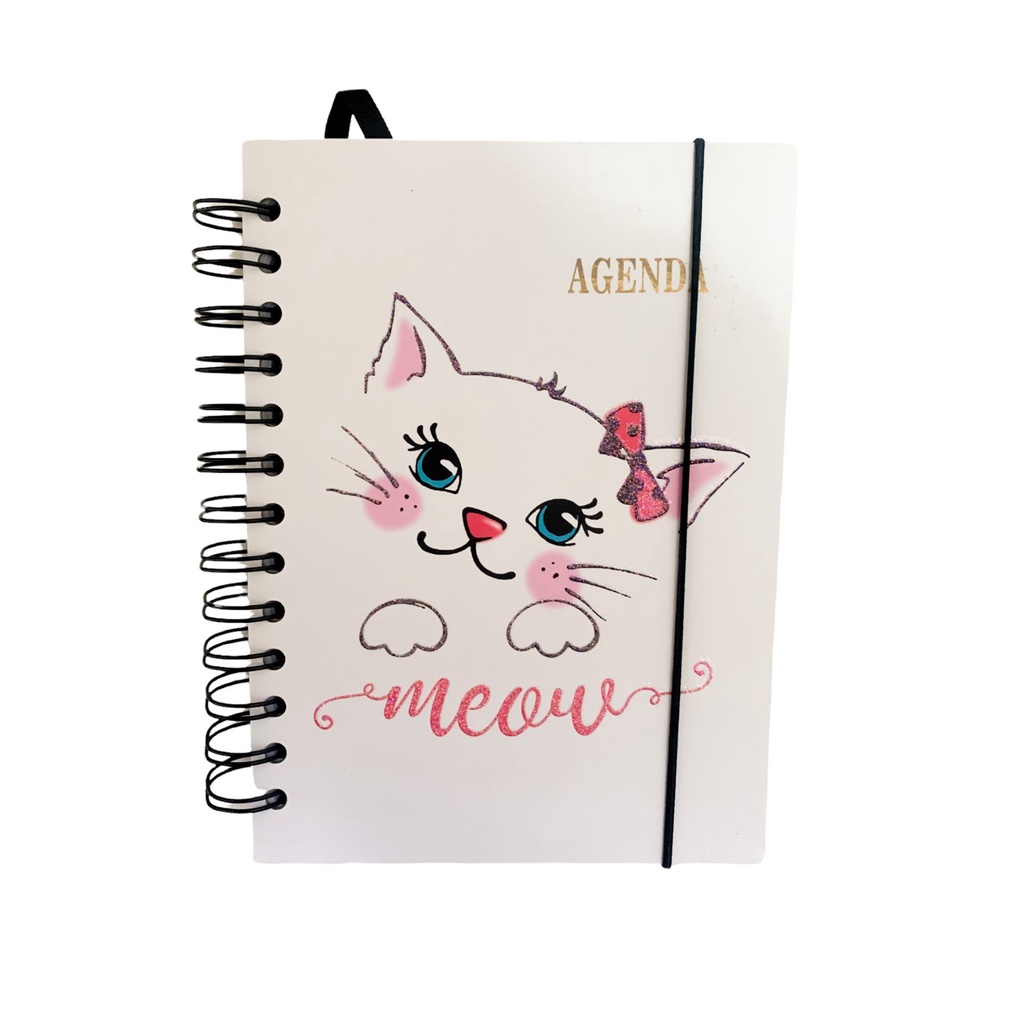 Agenda Permanente Gatinho Meow Lisa Espiral Média - 160 folhas | Shopee ...