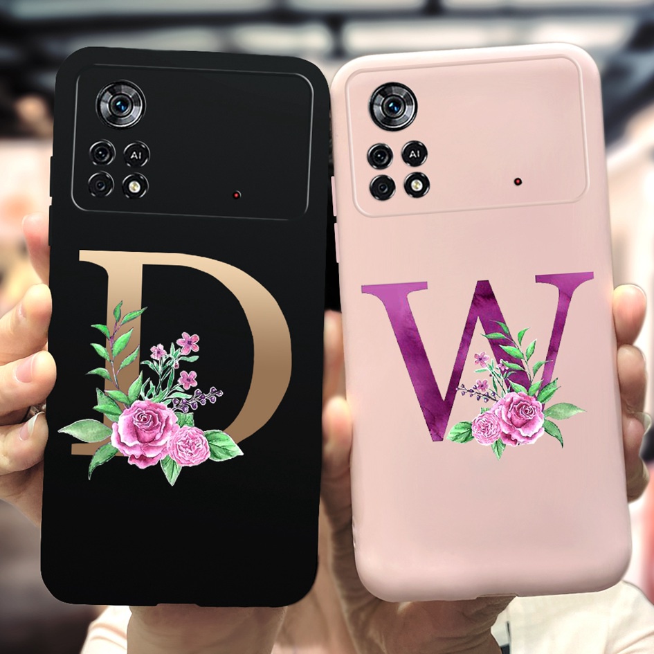 Letras Bonitos Caso Xiaomi Poco X4 Pro 5G Alfabeto De Silicone Macio ...