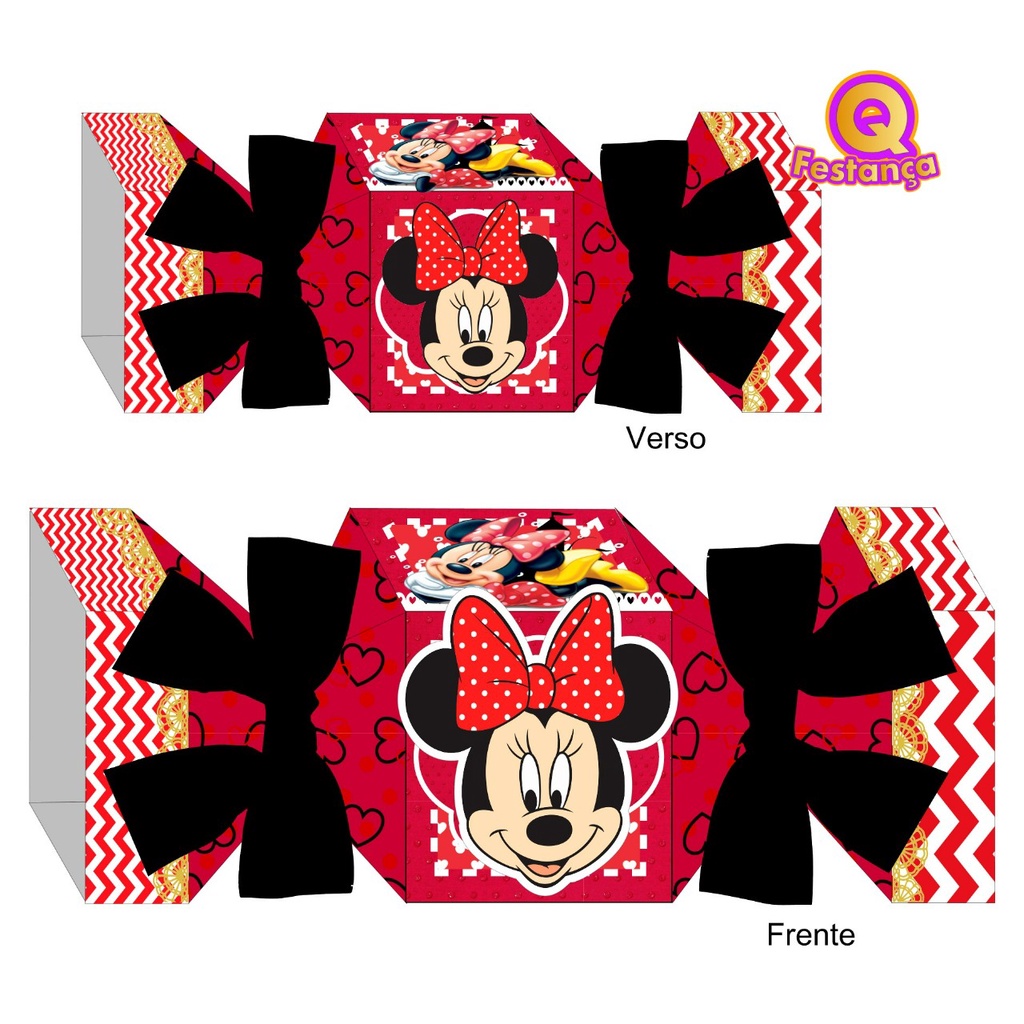 10 Caixas Bala Minnie Vermelha com Personagem e Aplique 3D | Shopee Brasil