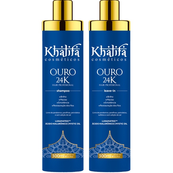 Kit Shampoo + Leave in Ouro 24K Khalifa | Shopee Brasil