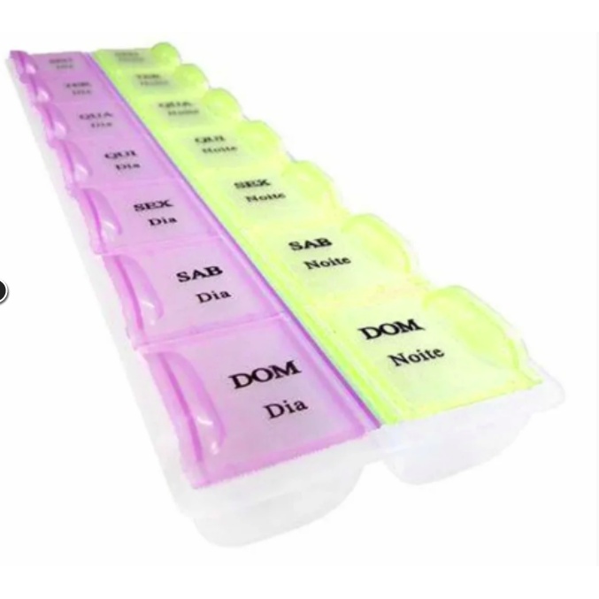 Porta Remedio Comprimido 7 Dia Semanal Dia Noite Organizador | Shopee ...