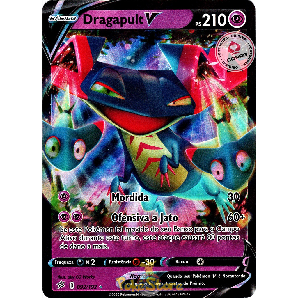 Carta Pokemon Dragapult V Português 92/192 Card Original Copag - Pronta ...
