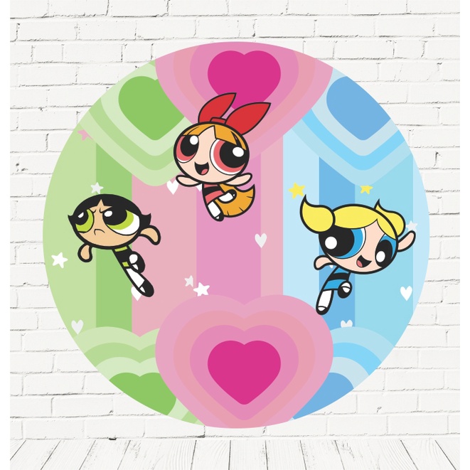 Painel Redondo Em Tecido Sublimado Meninas Super Poderosas | Shopee Brasil
