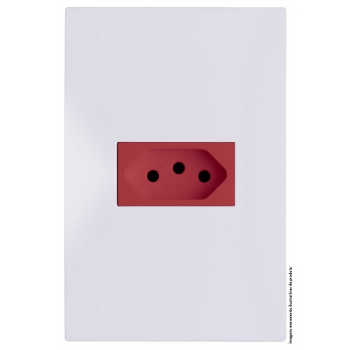 CJ TOMADA 20A VERMELHA HORIZONTAL 4X2 - RECTA BRANCO GLOSS - BRG11180-220vBR | Shopee Brasil