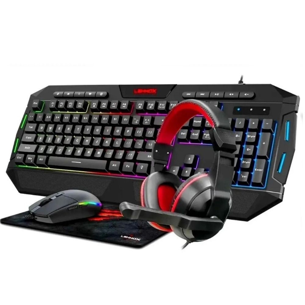 KIT GAMER 4 EM 1 GT-C1 TECLADO + MOUSE + HEADSET + MOUSEPAD LEHMOX ...