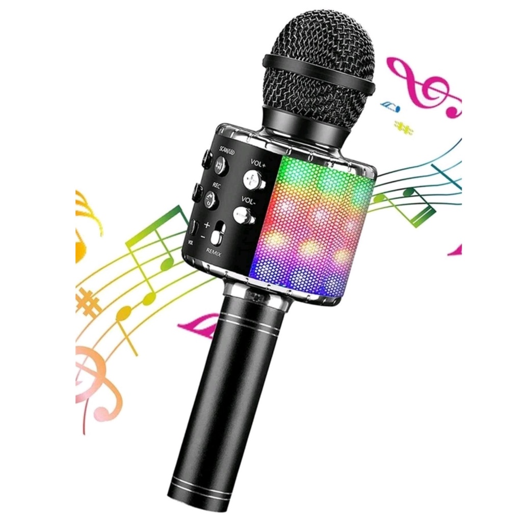 Microfone Ws858 Karaokê Bluetooth Sem Fio Efeito Voz Modo Gravação ...