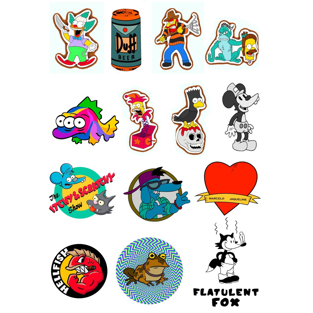 Adesivos Simpsons - Homer / Duff - Stickers Simpsons | Shopee Brasil