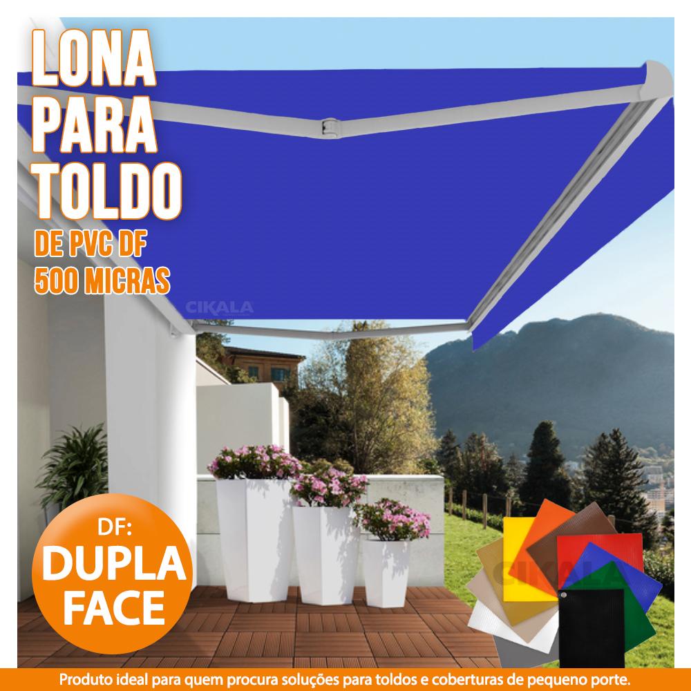 Lona DF Dupla Face 2x1m Azul PVC Vinil Espessura 500 Micras para Toldo ...