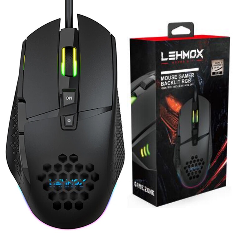 Mouse Gamer Led RGB 8 Botões 3200 DPI LEHMOX - GT-M7 | Shopee Brasil