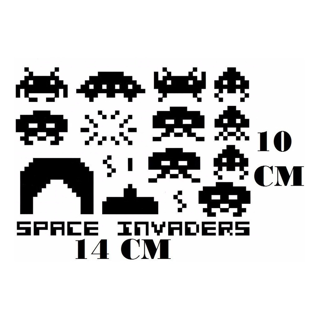 Adesivo Logo Space Invaders Game1 Old School C/ ótima qualidade ...