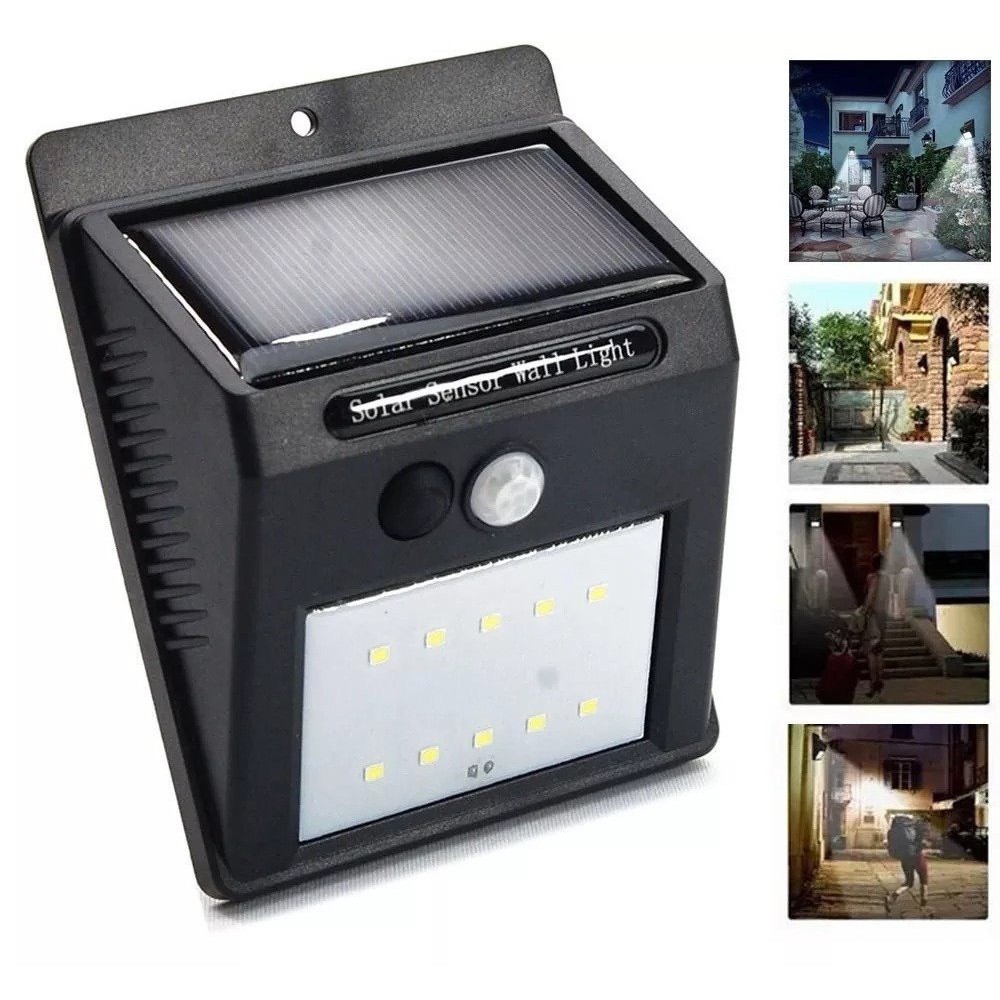 Luminaria Parede Energia Solar Sensor Movimento Luz Branca | Shopee Brasil