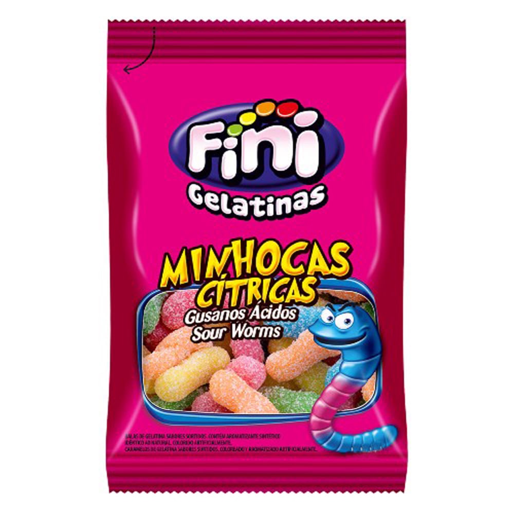 Kit 4x FINI Mini Minhocas Cítricas 15g - Fini Mini Bala de Gelatina ... Kit 4x FINI Mini Minhocas Cítricas 15g - Fini Mini Bala de Gelatina ...
