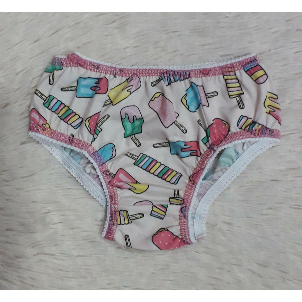 Calcinha Infantil Meninas de 1 a 6 anos estampas sortidas (uma calcinha ...