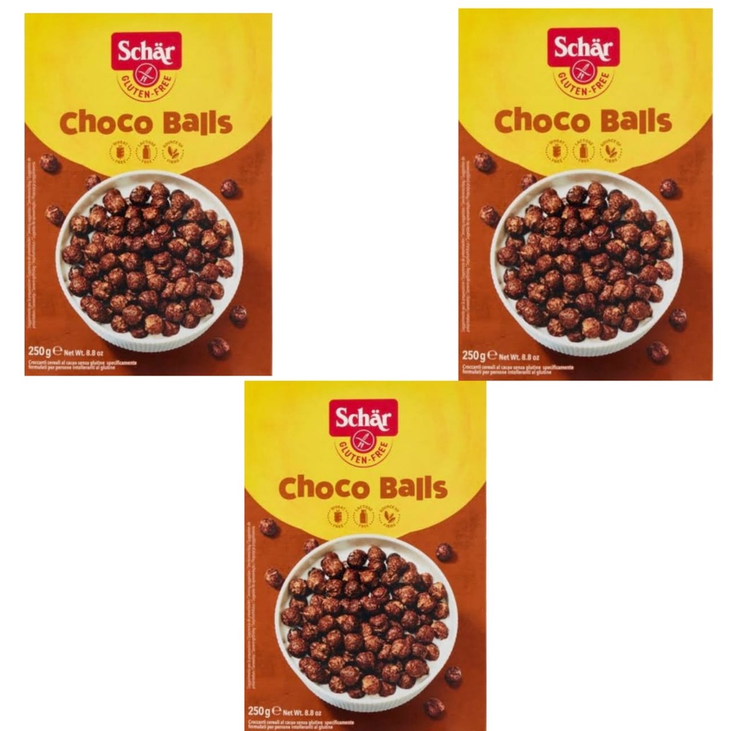 Kit 3 Cereal Choco Balls Sem Glúten e Sem Lactose Schar 250G | Shopee ...