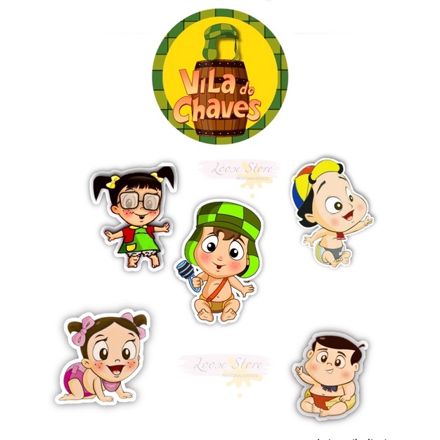 Topo de bolo topper temático personagens desenho - Chaves baby | Shopee ...