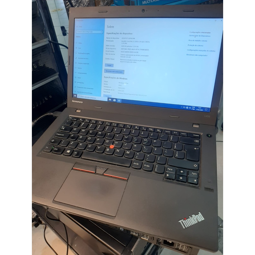 Notebook Lenovo Thinkpad T450 I5-5300u 4gb Ram 500gb Hd | Shopee Brasil