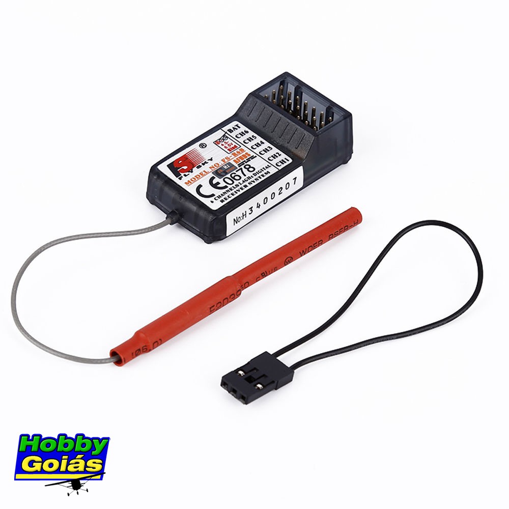 Receptor Flysky FS-R6B 6 Canais AFHDS P/ Rádio FlySky HobbyKing Turnigy ...