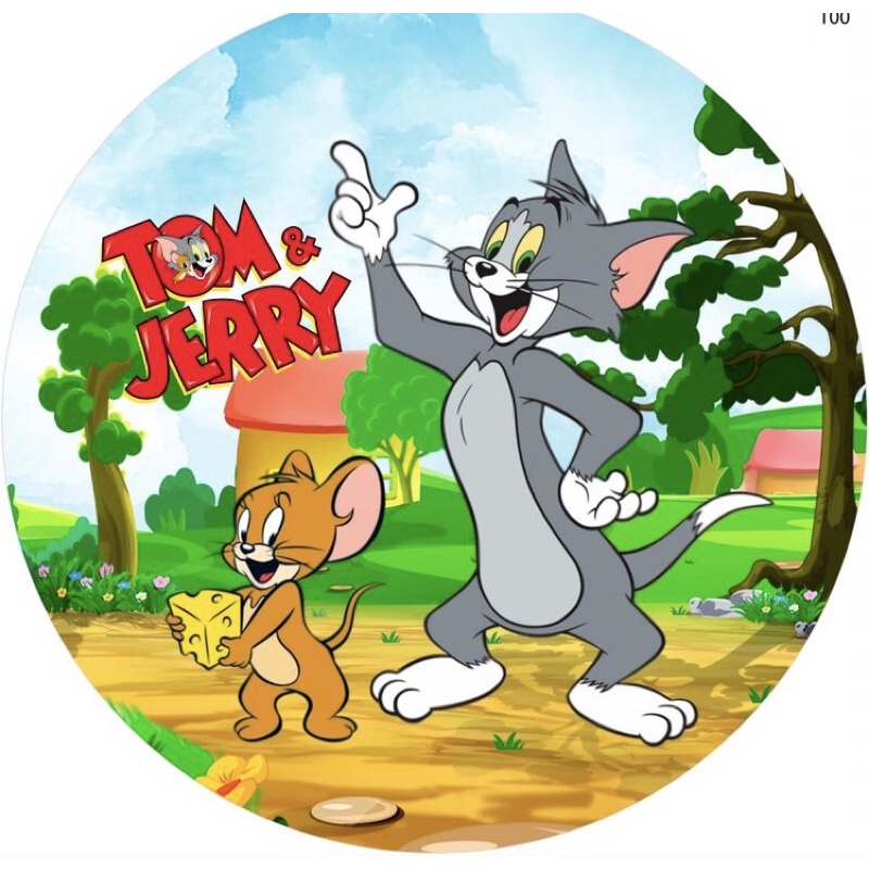 Painel redondo para festas Tom e Jerry | Shopee Brasil