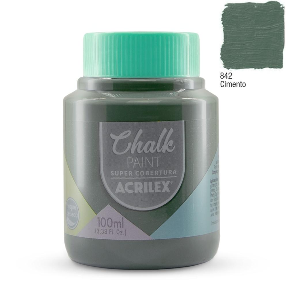 Tinta Chalk Paint Acrilex 100ml - Cimento 842 | Shopee Brasil