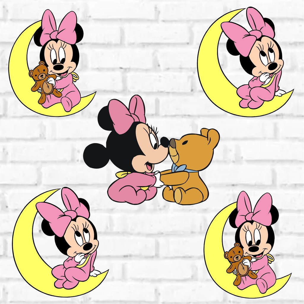 Adesivo de Parede para Decoração de Quarto Infantil Menina Minnie Baby ...