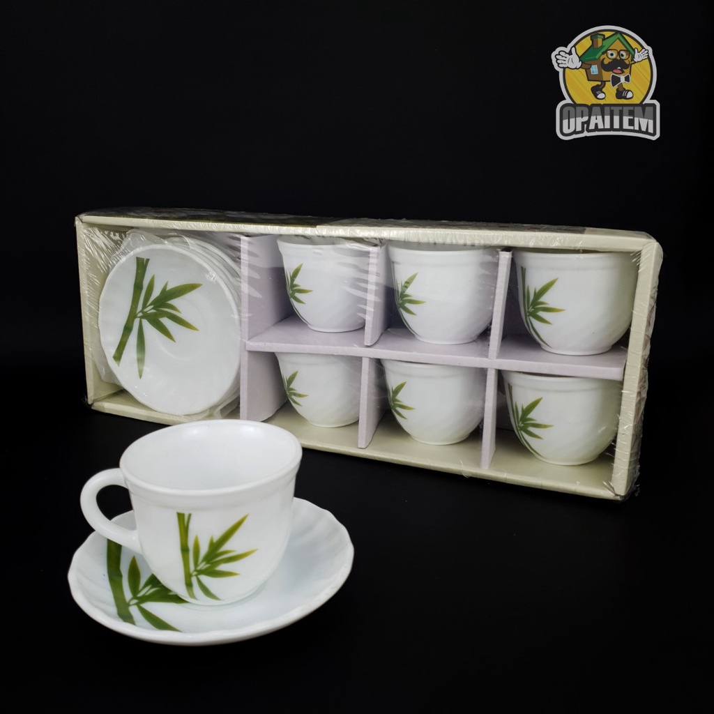 Conjunto de Xícaras com Pires Estampadas Classique 190ml Opaline C/ 6 Und | Shopee Brasil