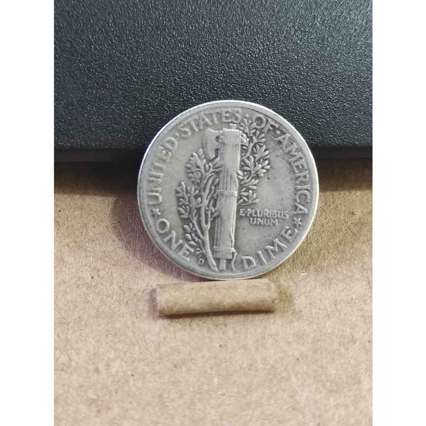 Moeda Estados Unidos da América 1 dime, 1944 "Mercury" dime Cunhagem "D ...