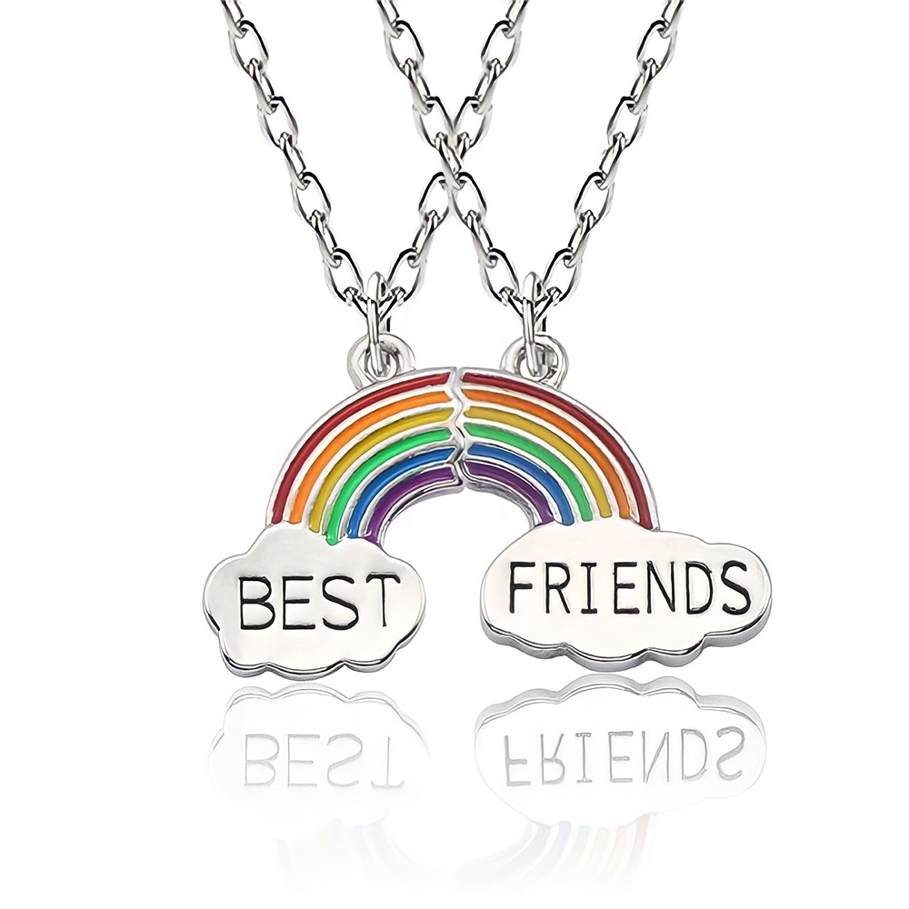 Colar BFF Melhores Amigas Arco-Íris, Magnético, Metadinha (Par ...