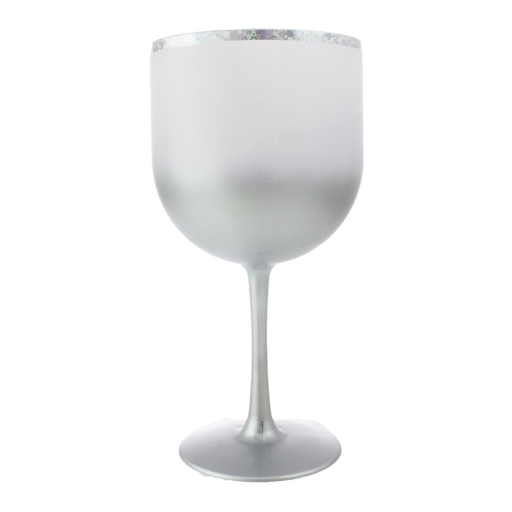 Taça de Gim Degradê Fosca Prata Borda Metal | Shopee Brasil