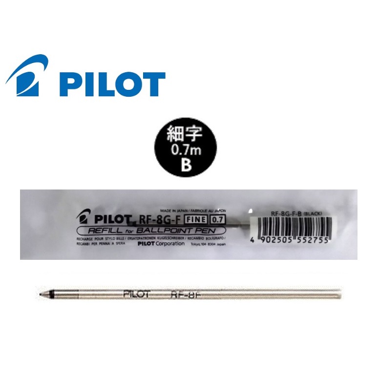 Carga Refil Pilot Rf8 Preto Rf-8 0.7mm Canetas Evolt Legno Ridge ...