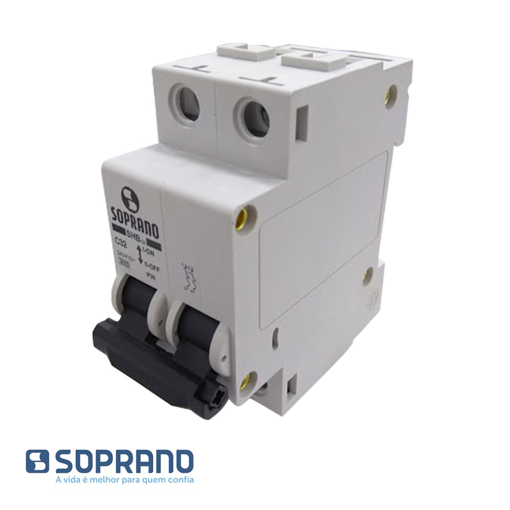 Disjuntor Bipolar Duplo 10a, 16a,20a, 25a, 32a,40a, 50a, 63a - CURVA C | Shopee Brasil