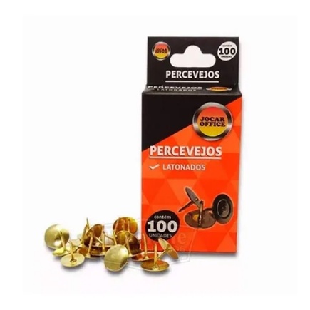 Percevejo Dourado 100 Unidades Jocar Office | Shopee Brasil