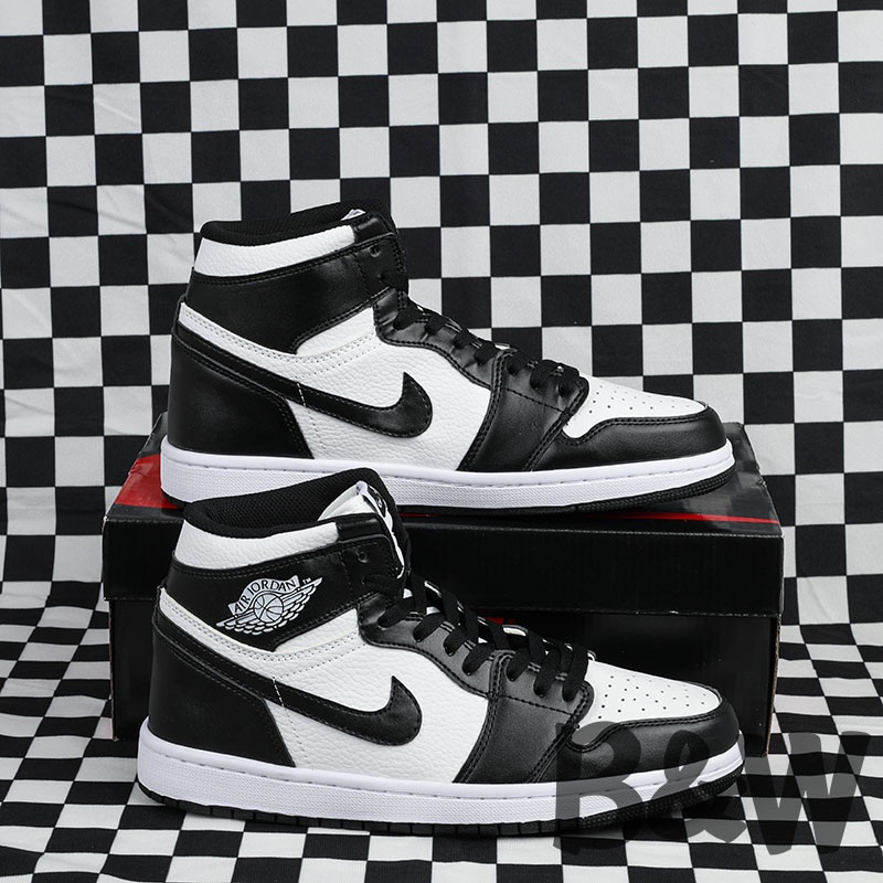 Nike Air Jordan 1 High " Panda " Tênis Clássico Branco Preto Com Caixa ...