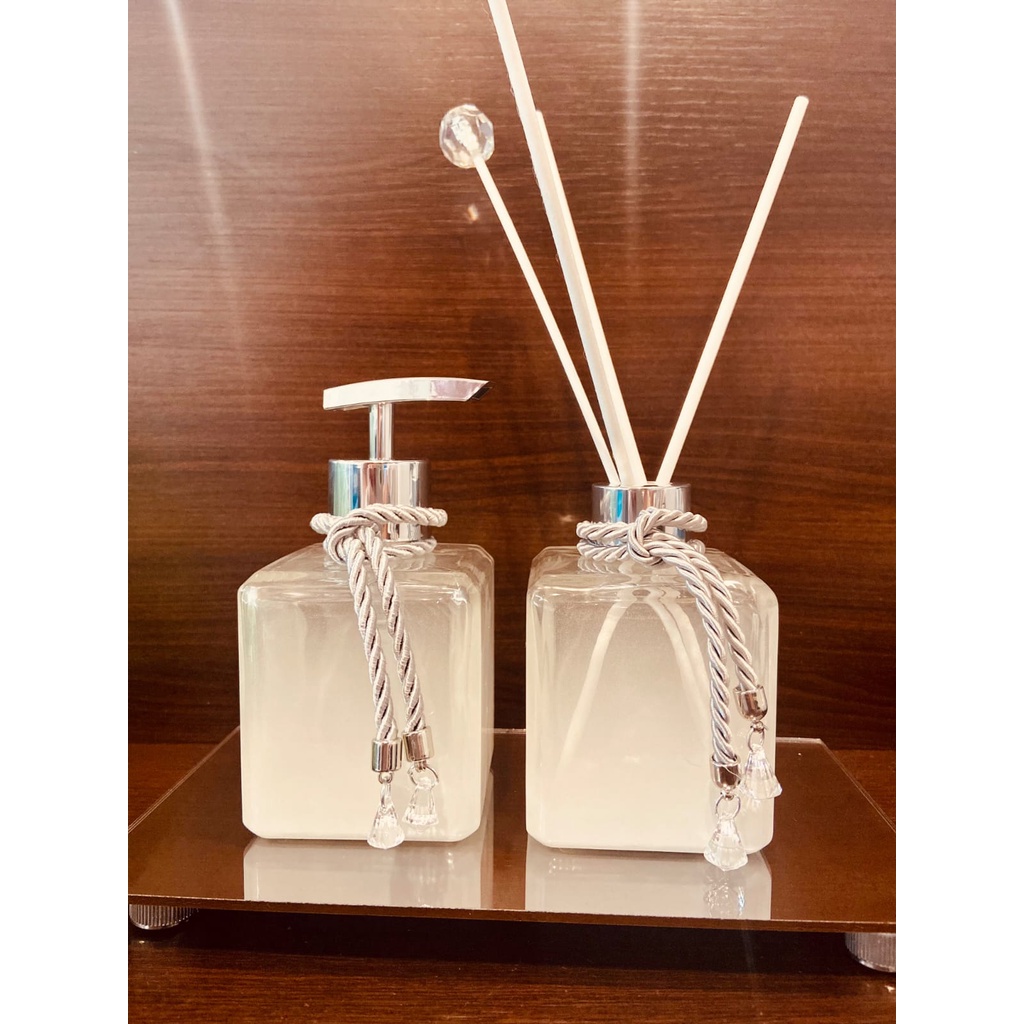 KIT LAVABO LUXO COM BANDEJA ROSE | Shopee Brasil