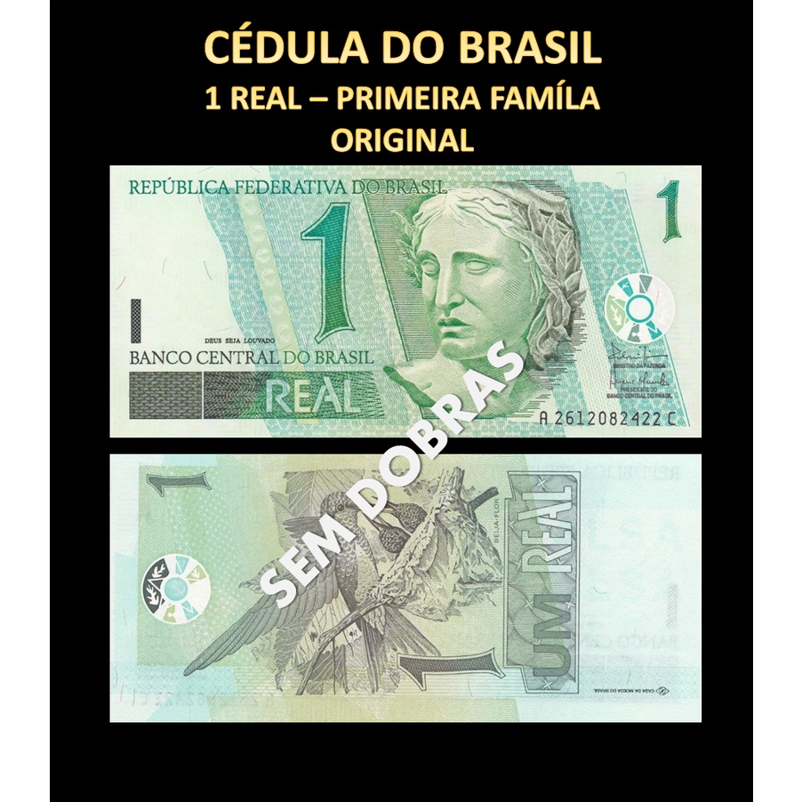 Cédula de 1 Real AC. Nota original. Classificação catálogo Amato = Flor ...