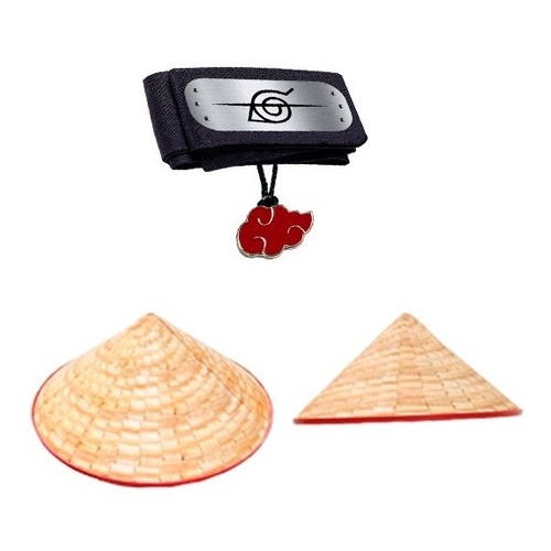 Kit Chapéu Akatsuki Sakkat Com Bandana Itachi Colar Akatsuki | Shopee ...