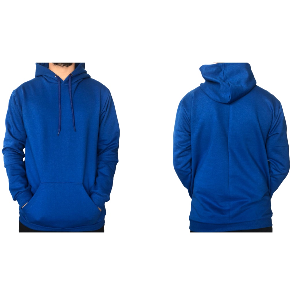 Moletom Azul Liso Masculino E Feminino Blusa De Frio Com Capuz | Shopee ...
