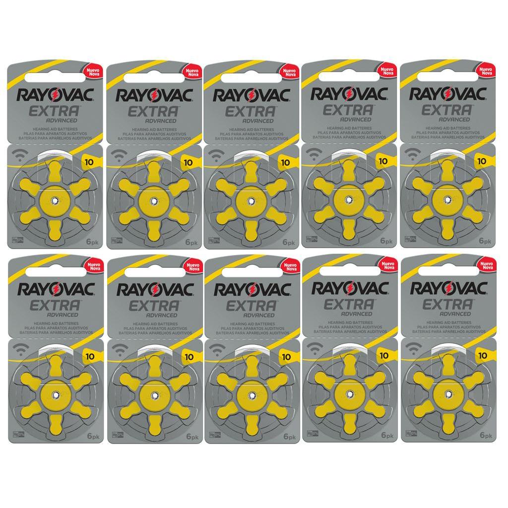 KIT 10 CARTELAS 60 PILHAS AUDITIVA BATERIA RAYOVAC EXTRA TAM 10 P10 | Shopee Brasil