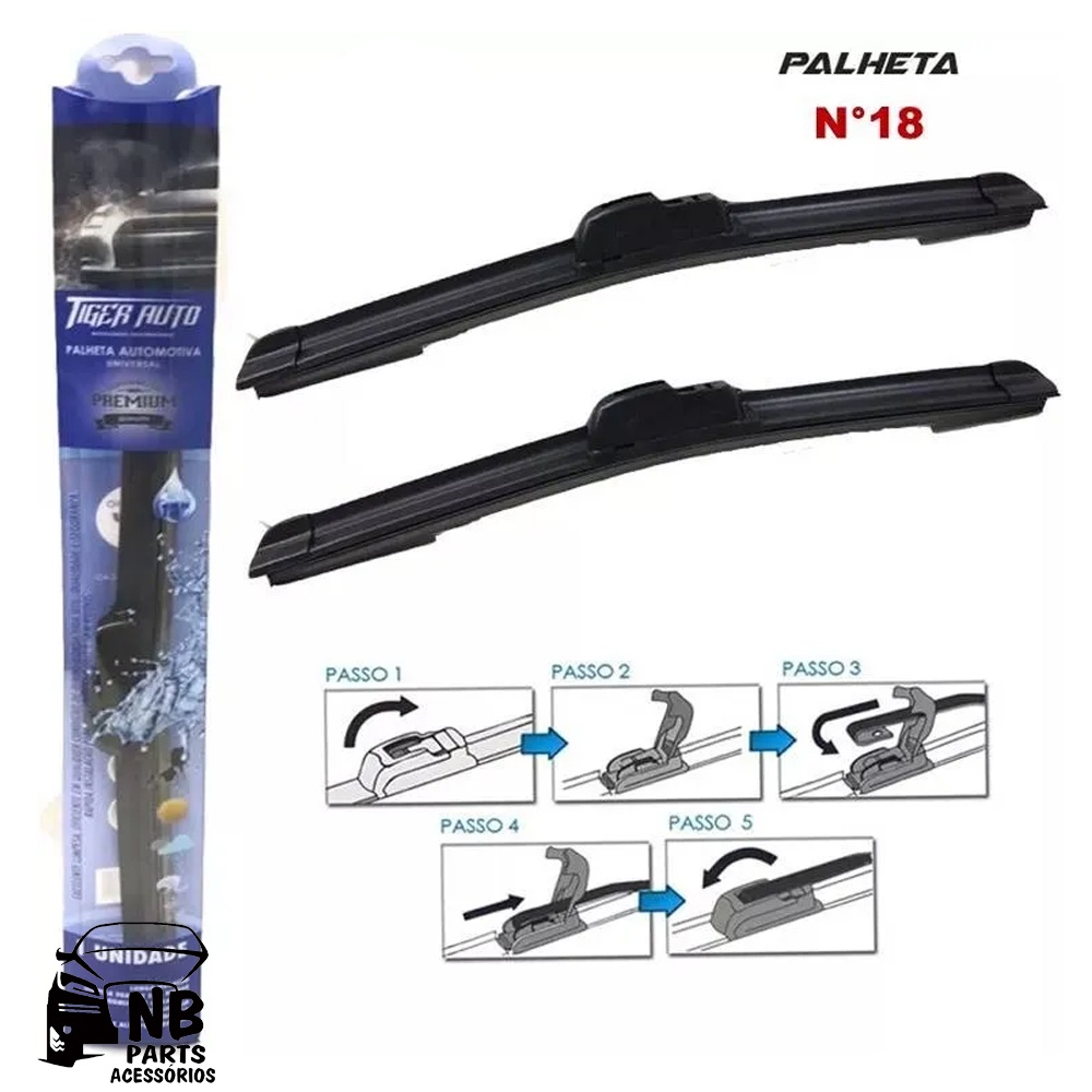 Palheta Limpador Parabrisa Silicone Universal Tamanho 18 Polegadas Slim Par | Shopee Brasil