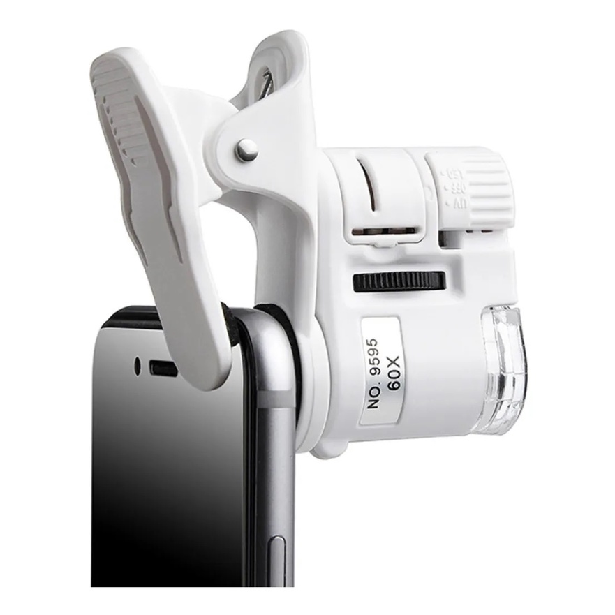 Mini Microscópio Lupa Portátil Câmera Zoom Led 60x Celular smartphone ...