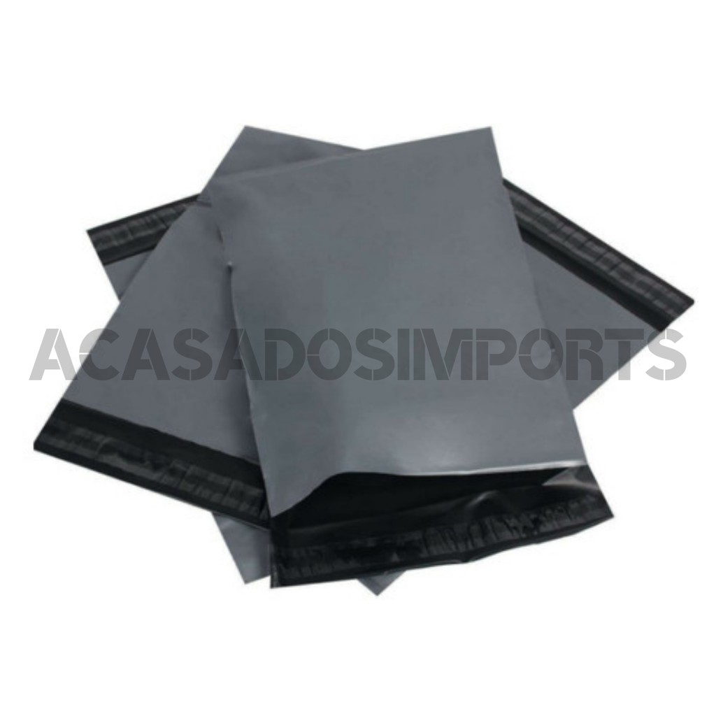 Envelope plastico de segurança 50x60 cm 25 unidades cinza preto escuro ...