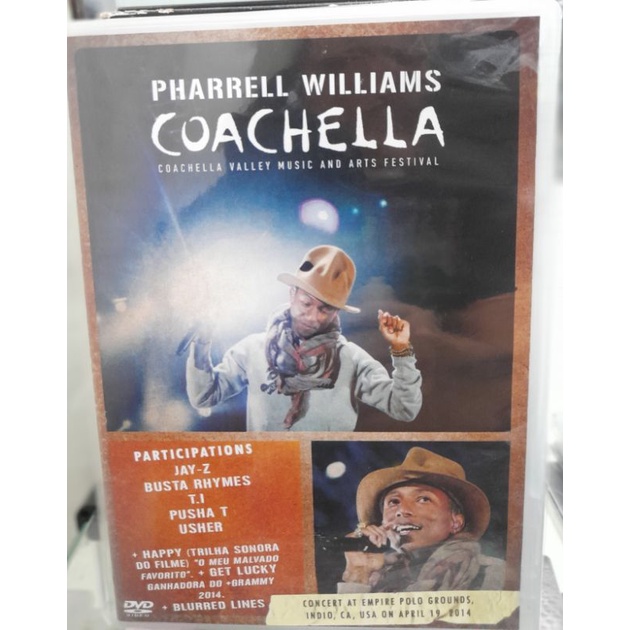 DVD-PHARREL WILLIANS-COACHELLA-LACRADO | Shopee Brasil